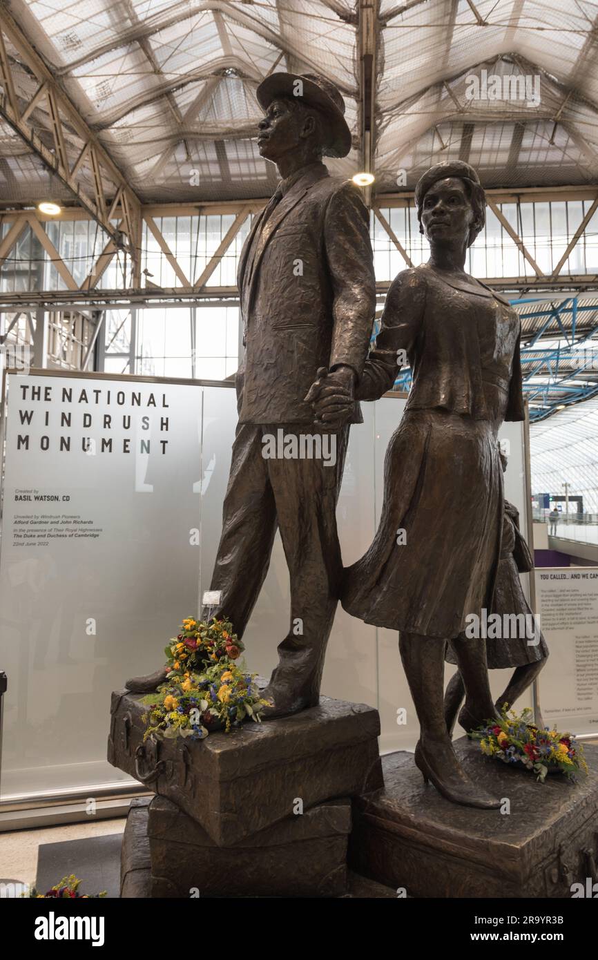 Basil Watson's The National Windrush Monument on the concourse at ...