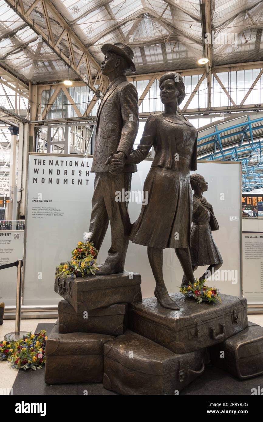 Basil Watson's The National Windrush Monument on the concourse at ...