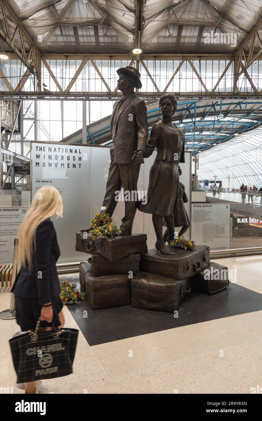 Basil Watson's The National Windrush Monument on the concourse at ...