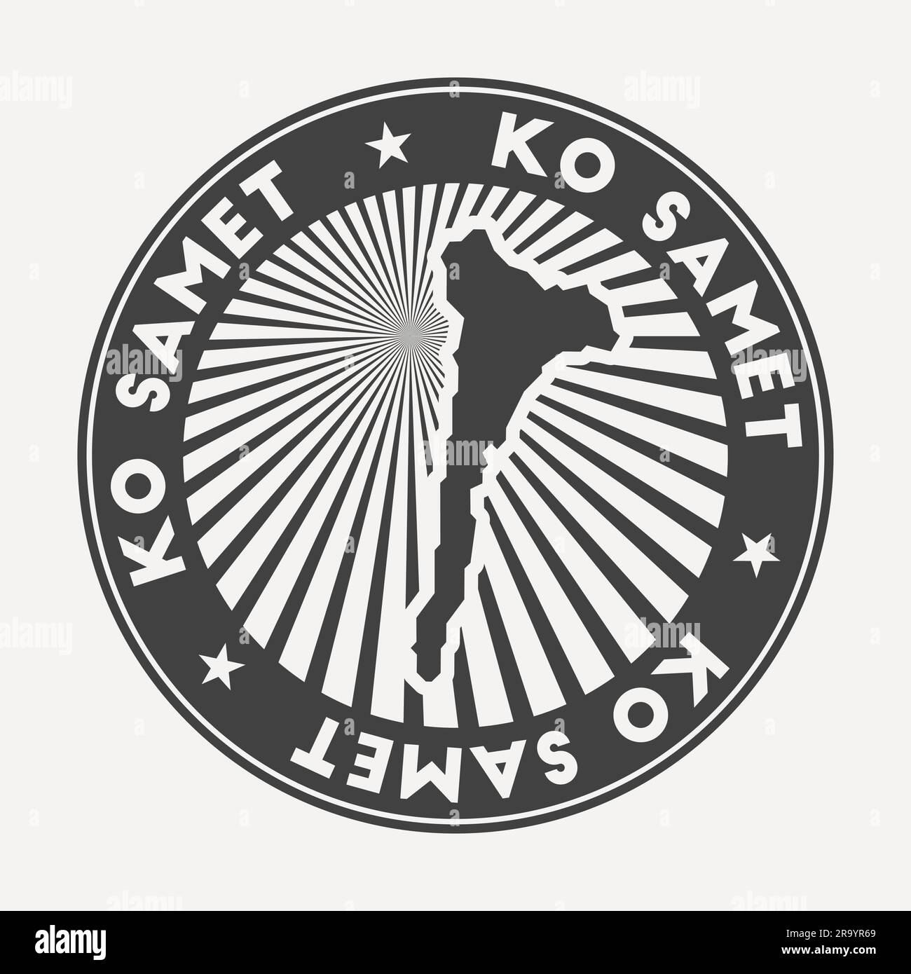 Ko Samet round logo. Vintage travel badge with the circular name and ...