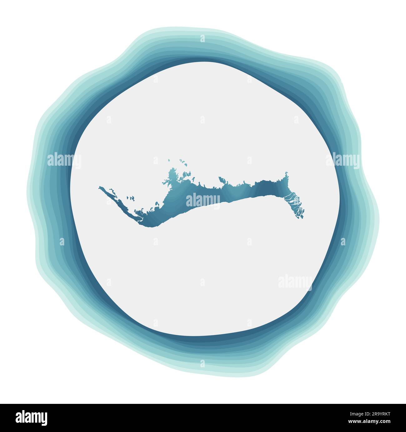 Grand Bahama logo. Badge of the island. Layered circular sign around ...
