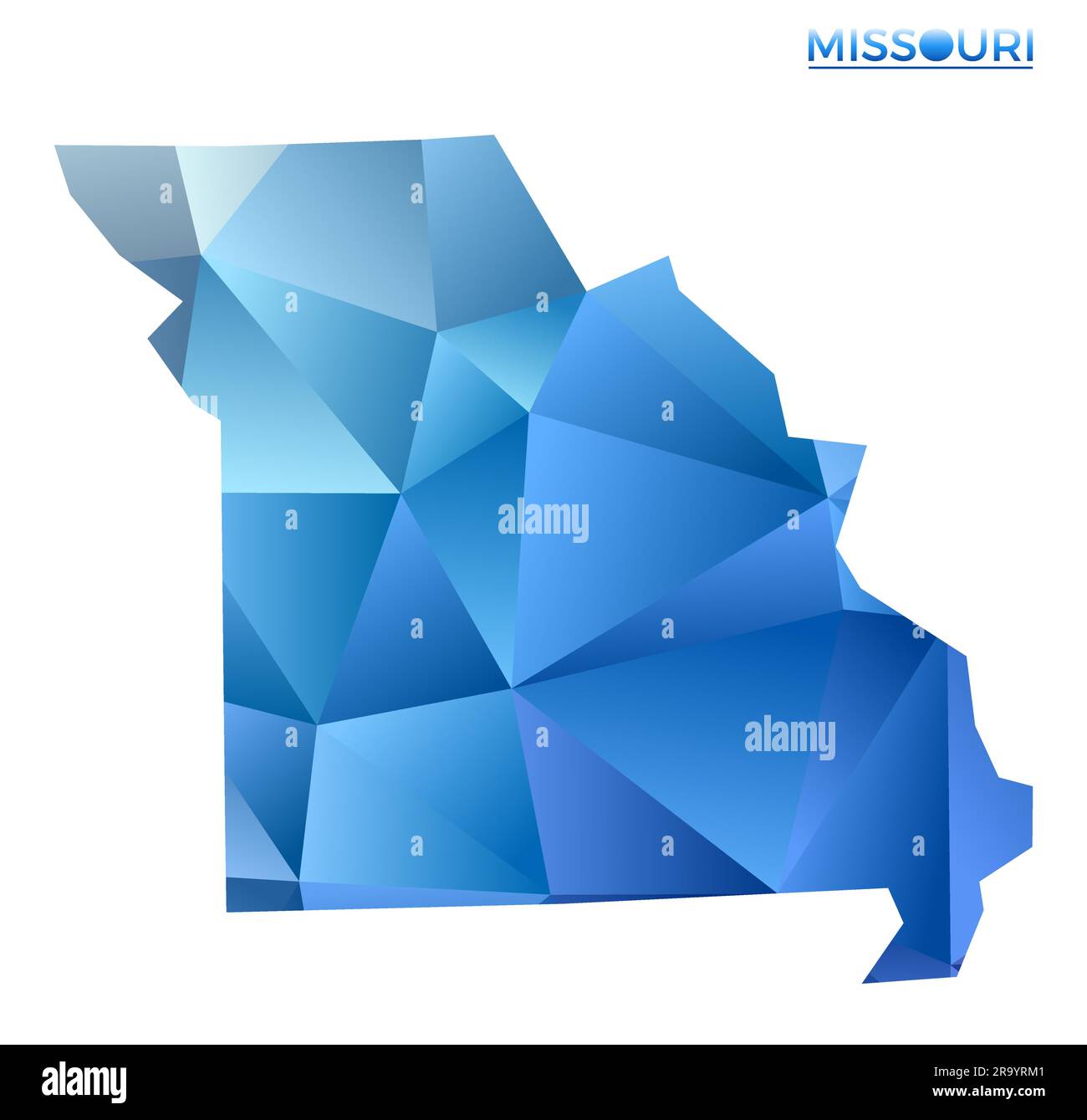 Vector polygonal Missouri map. Vibrant geometric US state in low poly ...