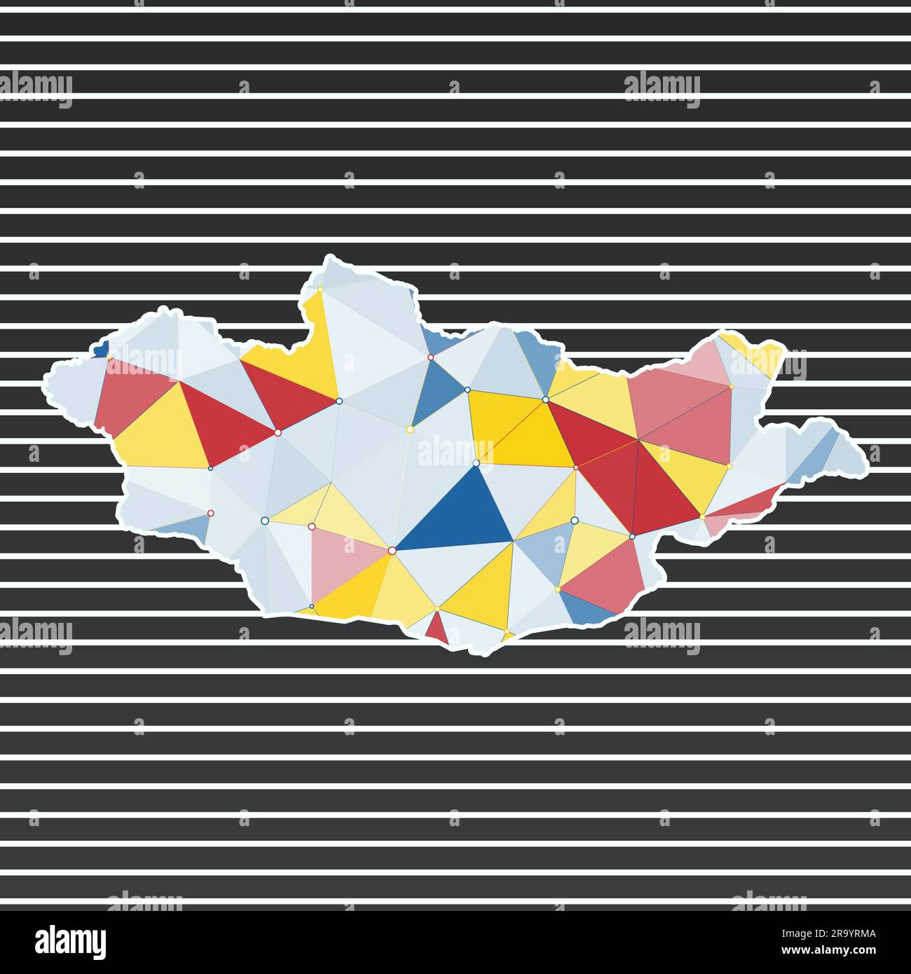 Mongolia vector illustration. Mongolia design on gradient stripes ...
