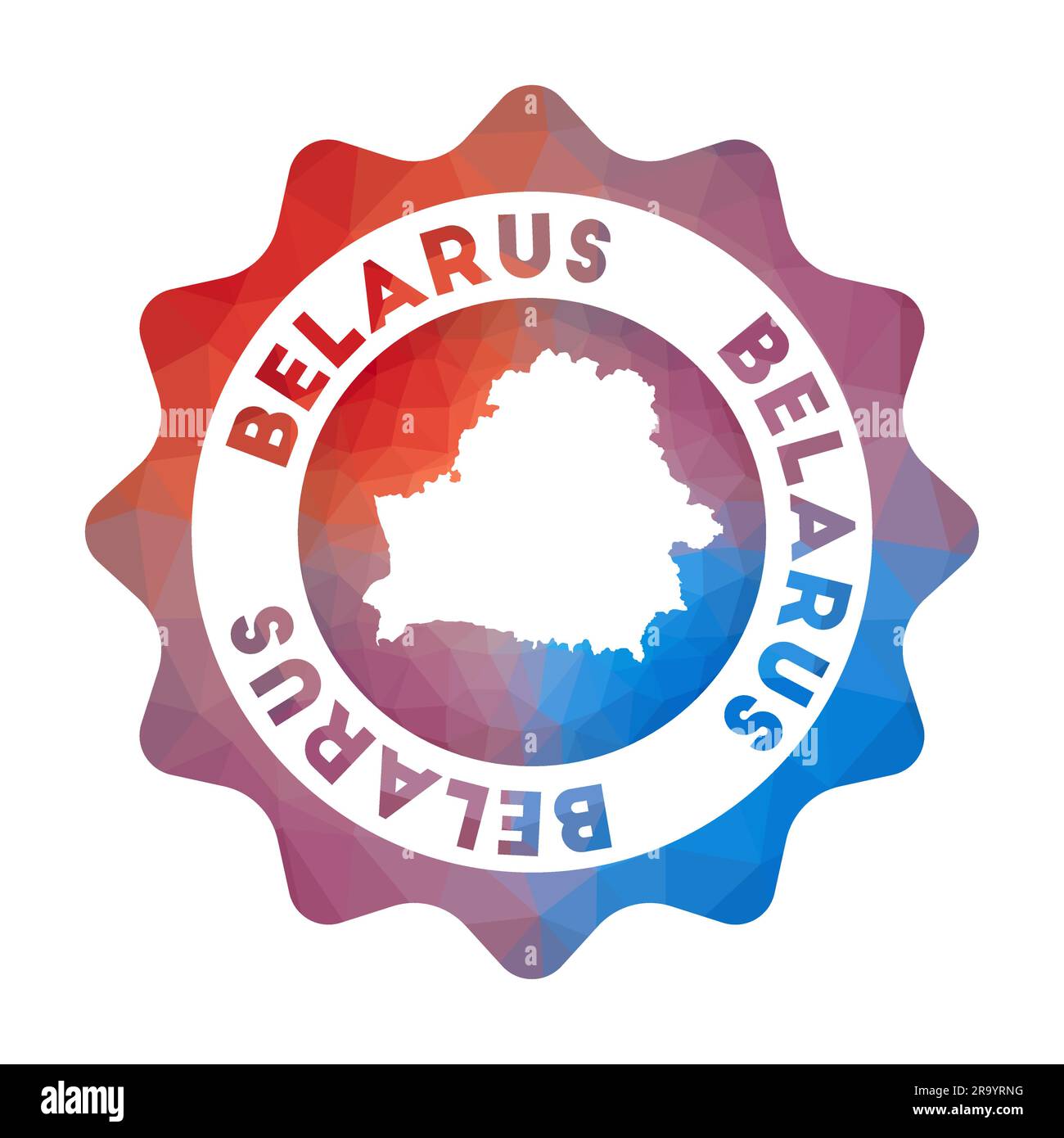 Belarus low poly logo. Colorful gradient travel logo of the country in ...