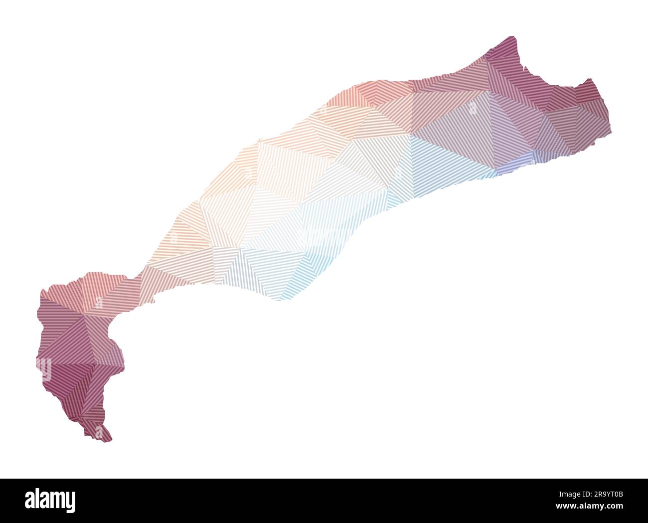 Map of Kos. Low poly illustration of the island. Geometric design with ...