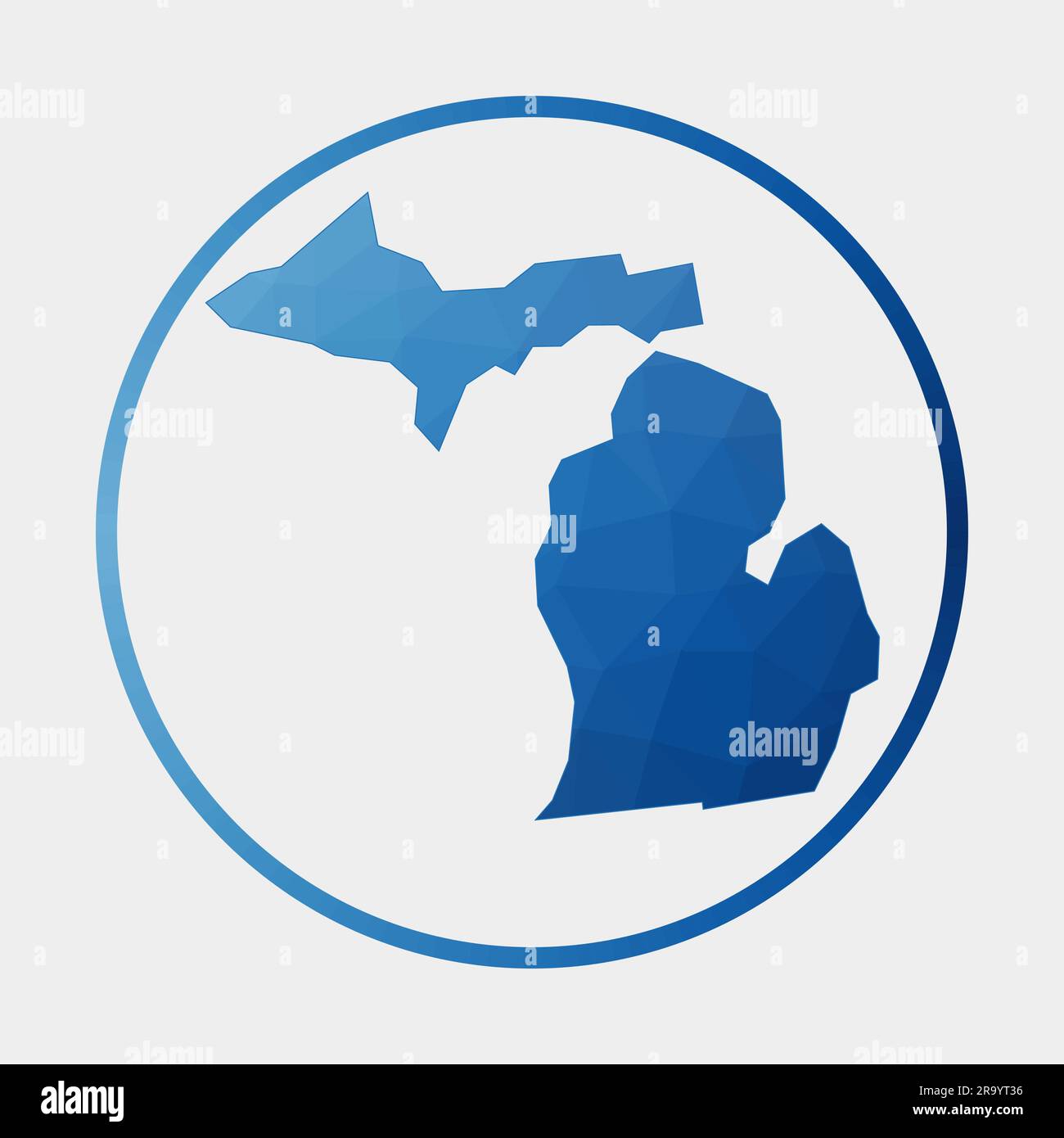 Michigan icon polygonal map hi-res stock photography and images - Alamy