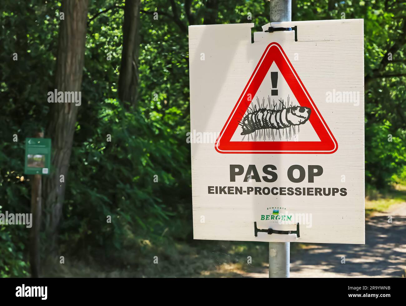 Oak processionary moth warning sign hi-res stock photography and images ...