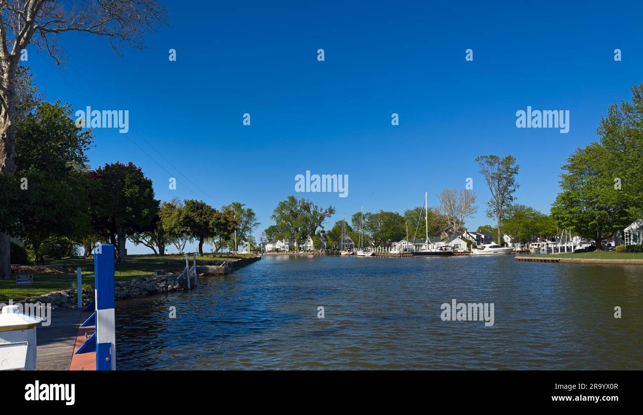 The Vermilion River widens as it near its entrance into Lake Erie and ...