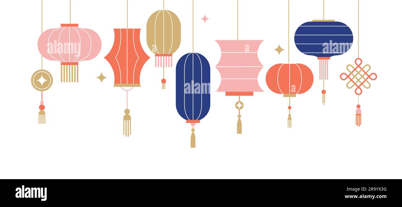 Collection of Chinese Lanterns. Chinese New Year, Mid Autumn Festival ...