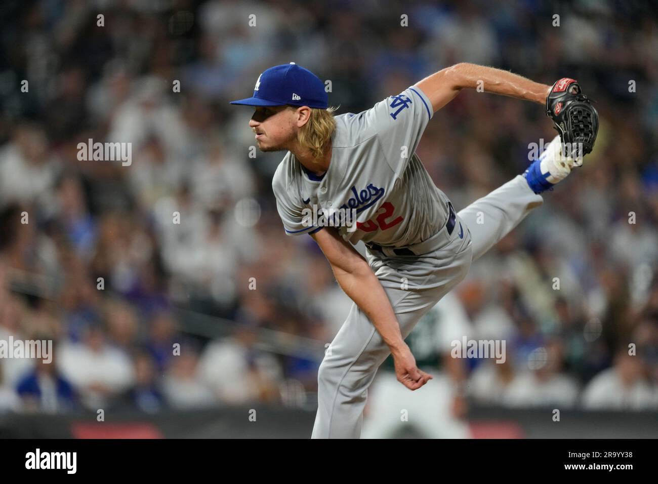 Los Angeles Dodgers relief pitcher Phil Bickford (52) in the eighth ...