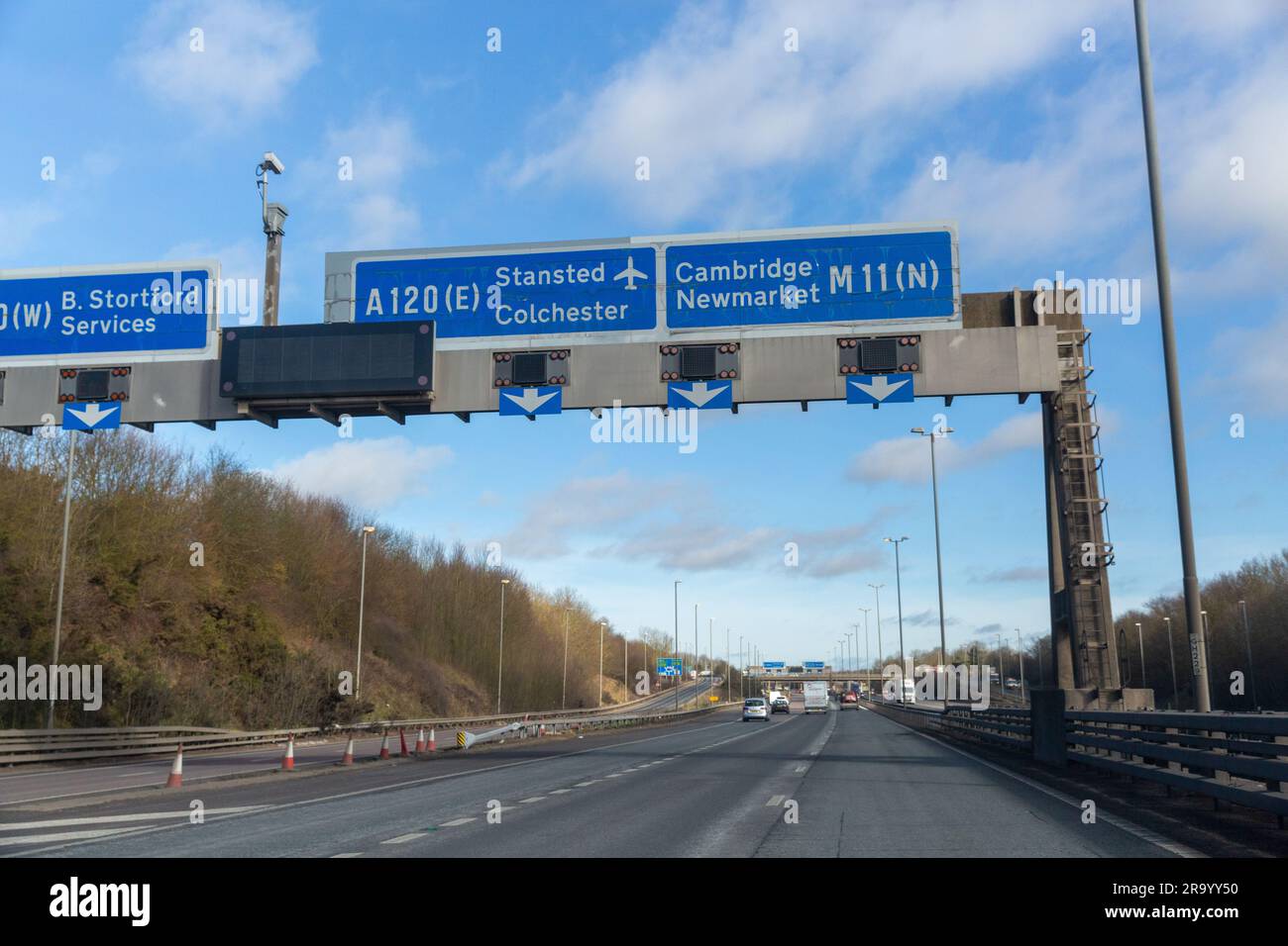 M11 motorway Northound Stock Photo - Alamy