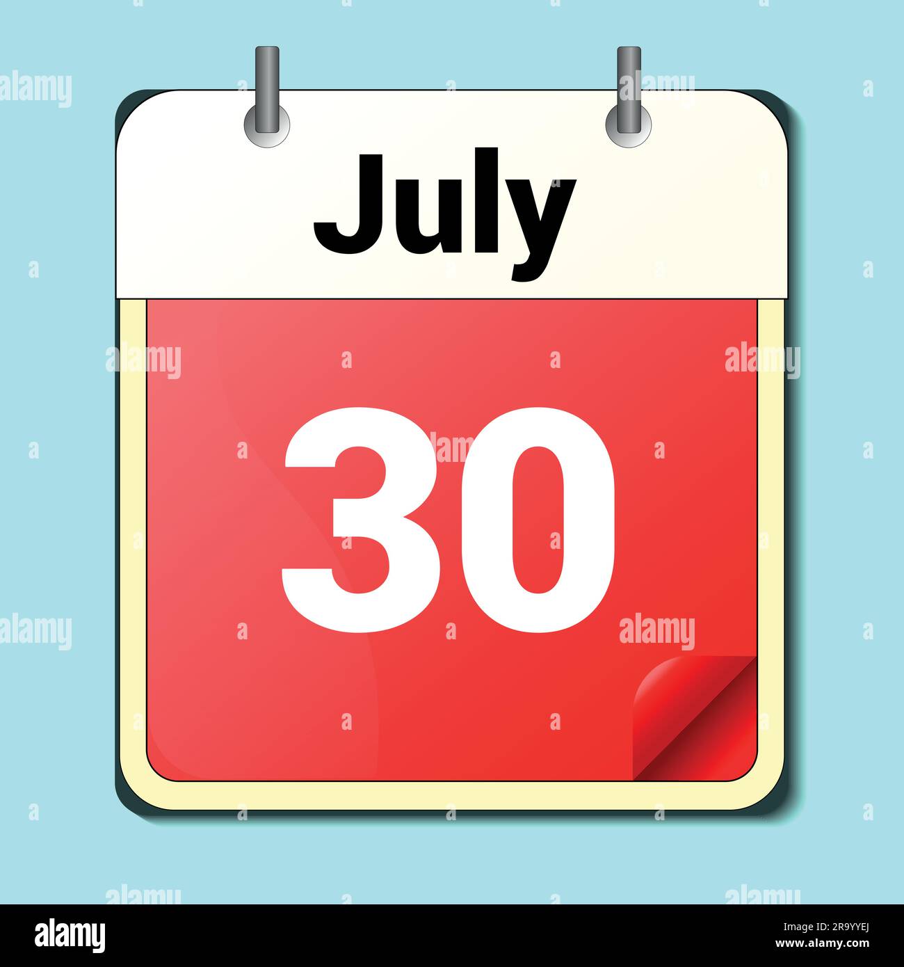 day on the calendar, vector image format, June 30 Stock Vector Image ...