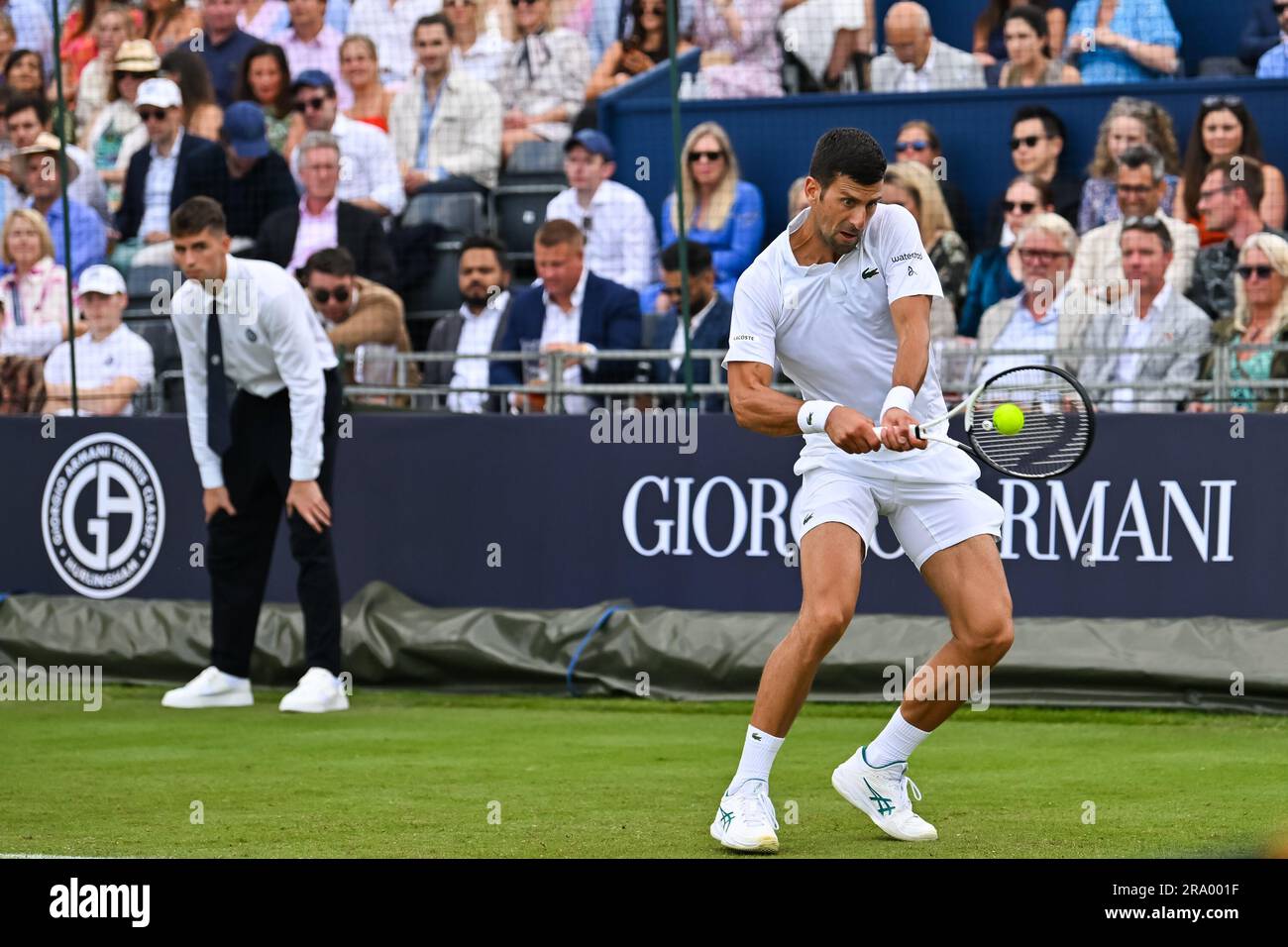 London, UK. 29th June, 2023. Novak Djokovic vs Frances Tiafoe in the ...
