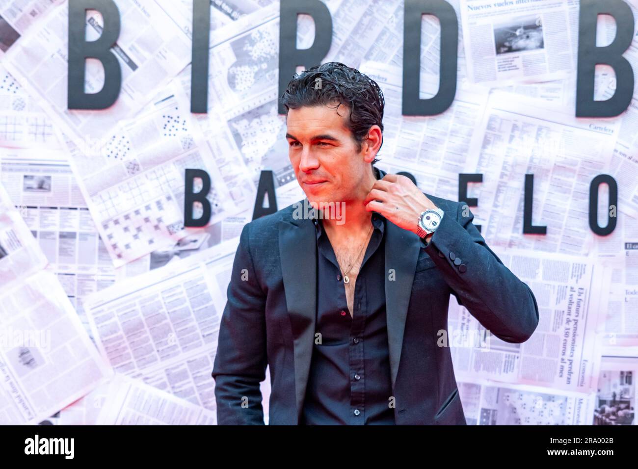 Actor Mario Casas poses at the photocall during the presentation of the ...