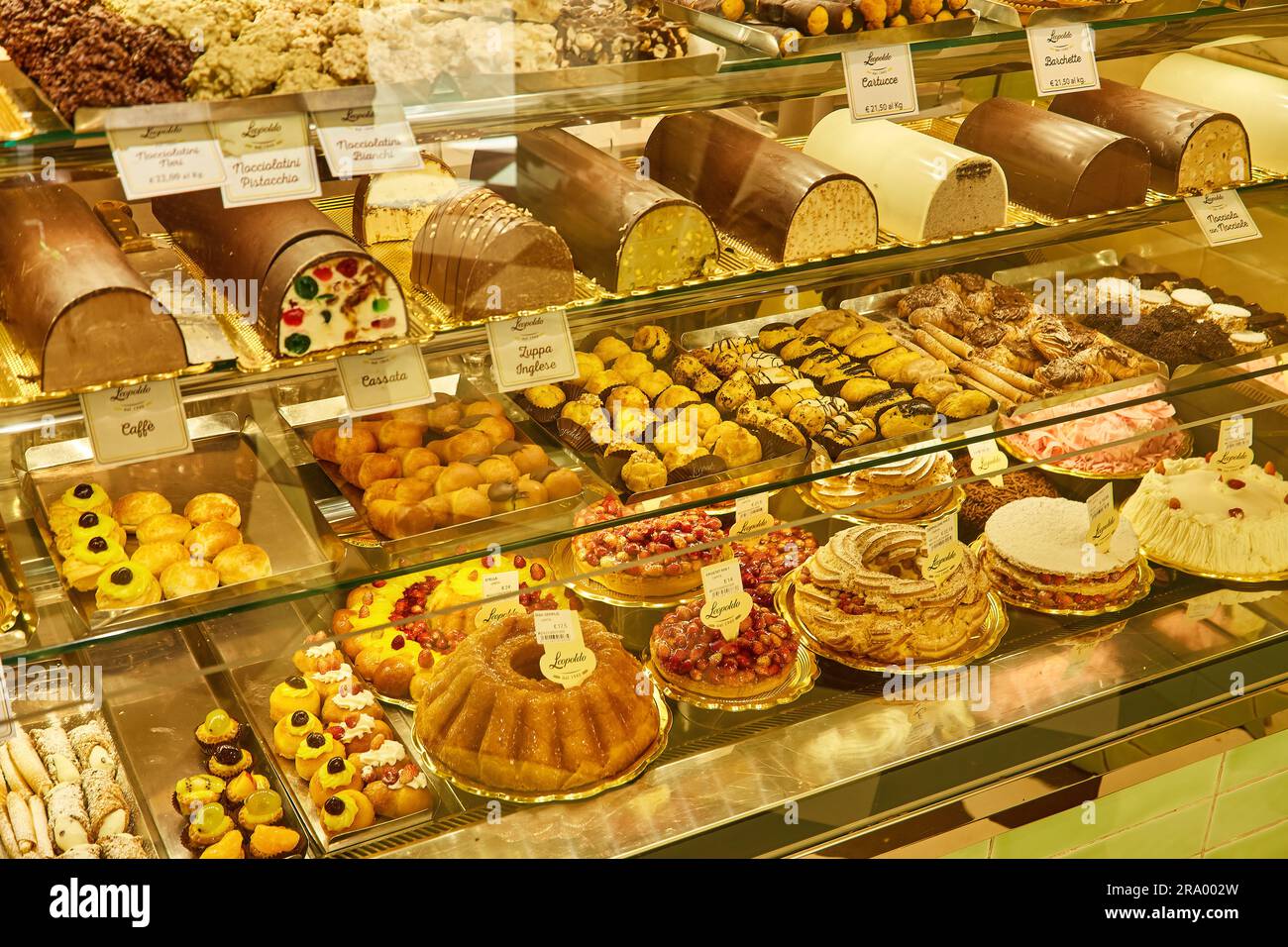 Naples, Italy - October 25, 2019: Neapolitan pastry shop with the ...