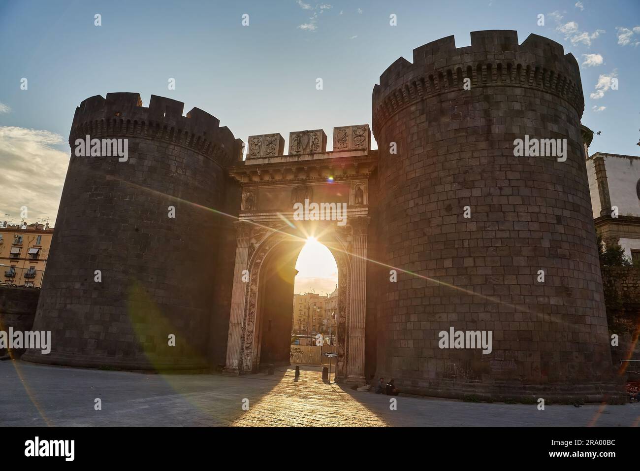 Naples, Italy - October 25, 2019: Towers of Castel Capuano, ancient ...