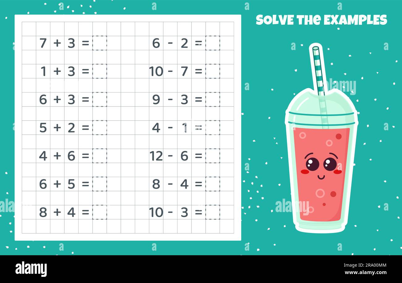 Math game for kids. Addition and subtraction Stock Vector Image & Art ...