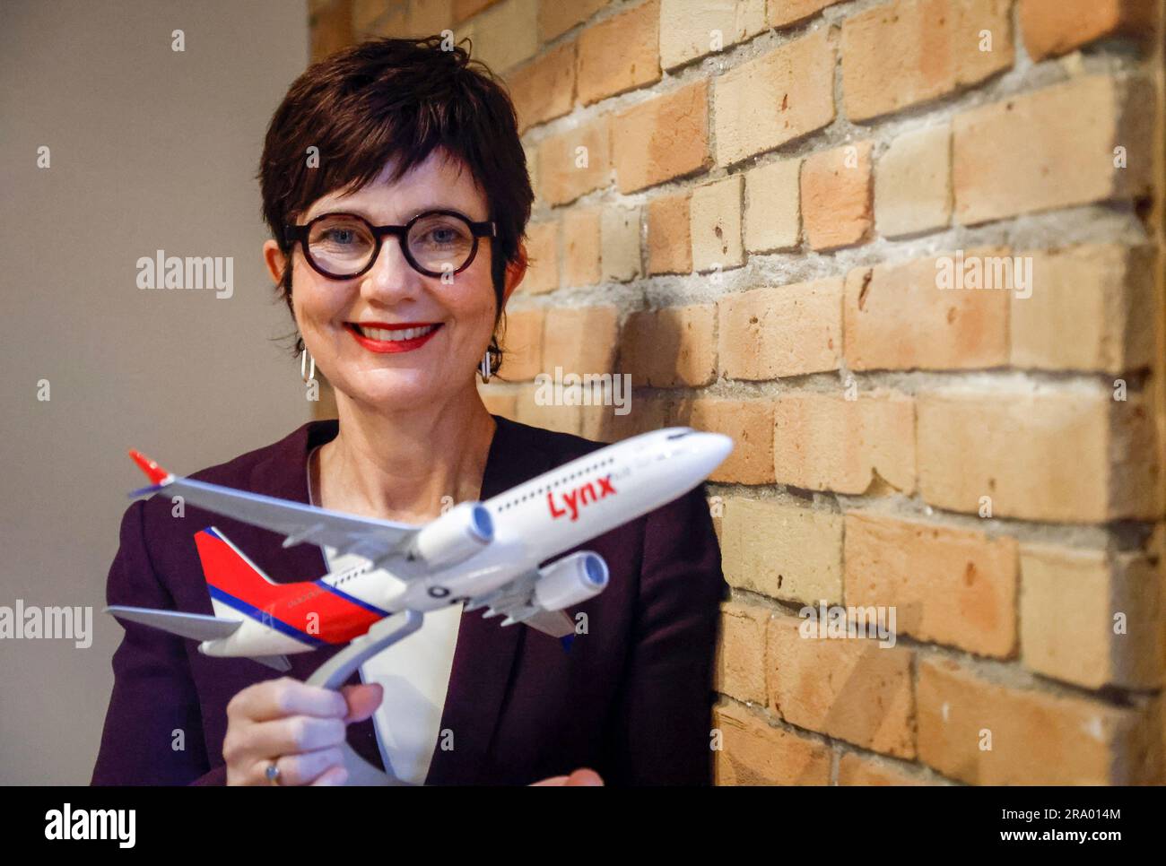 Calgary, Canada. 28th Jan, 2022. Lynx Air CEO Merren McArthur, one of ...