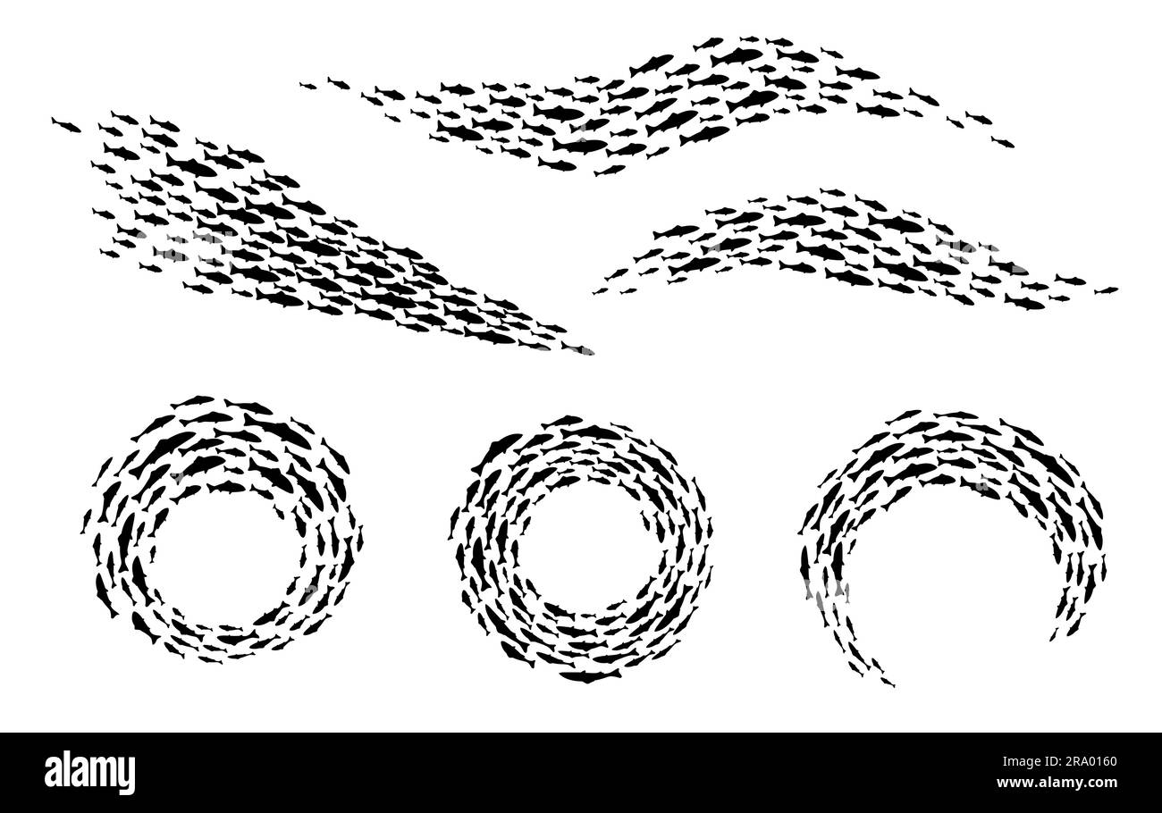 Fish swarm tuna Stock Vector Images - Alamy