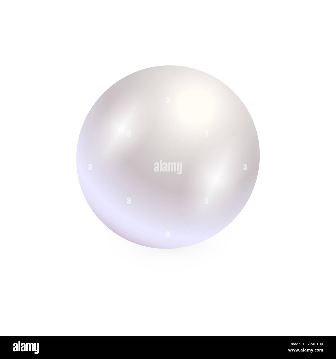 Realistic white pearl with shadow isolated on white background. Shiny ...