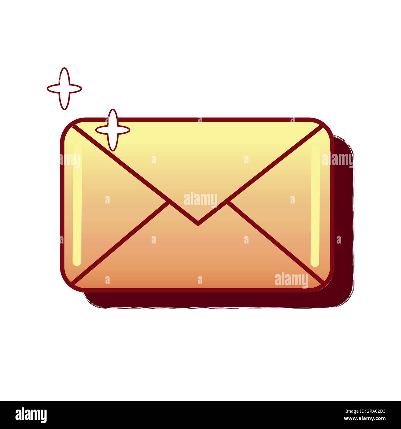 Mailing envelope icon sign. Retro PC user interface aestetic. 80s 90s ...