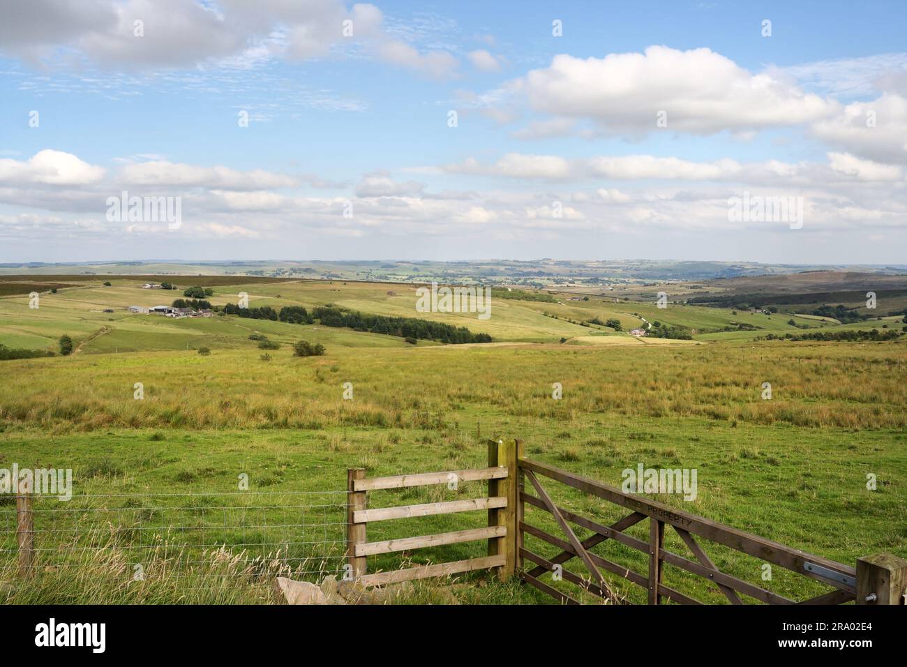 Moorland farmland fields in Staffordshire Peak District National park ...