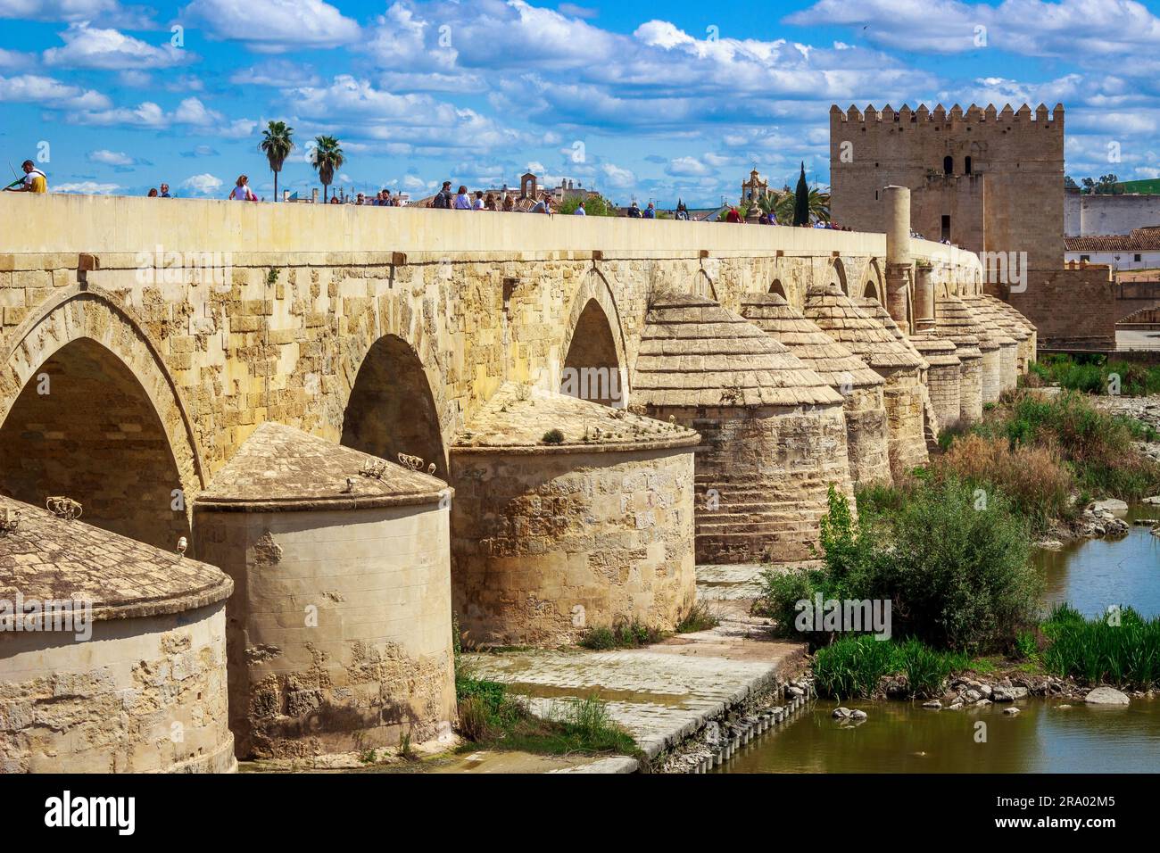 Roman Bridge and Gateway tower Stock Photo - Alamy