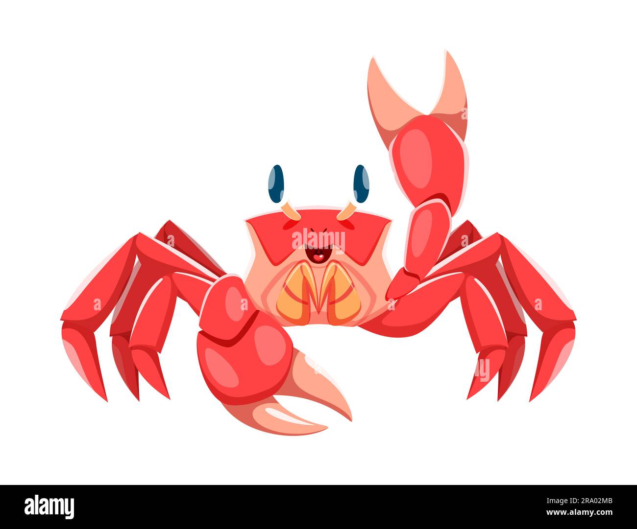 Sea crab character. Isolated cartoon vector marine animal with a hard ...