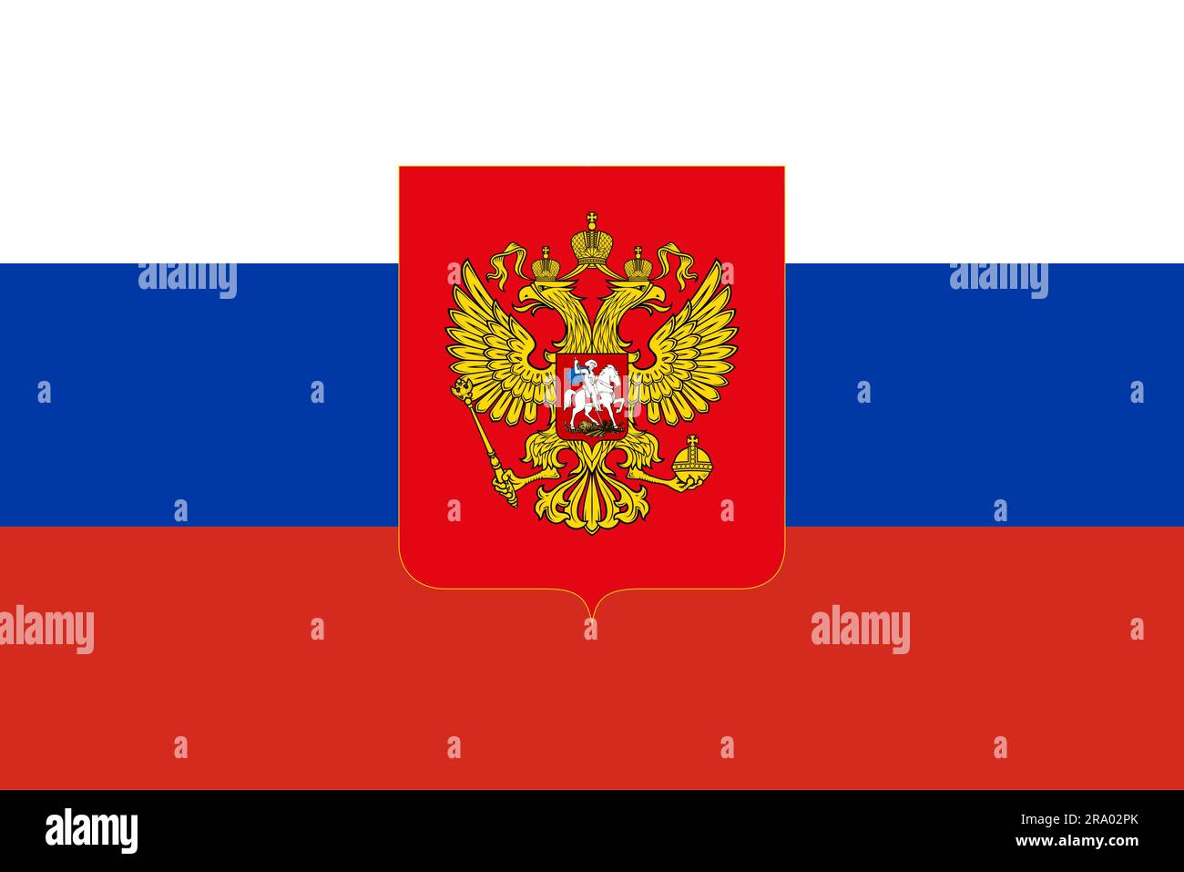 Flag of Russian Federation. The official colors and proportions are ...