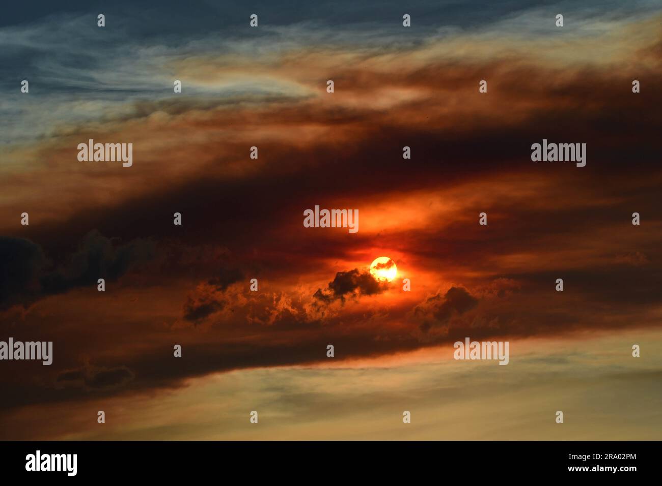 colorful sunset over front range of the rocky mountains through the ...