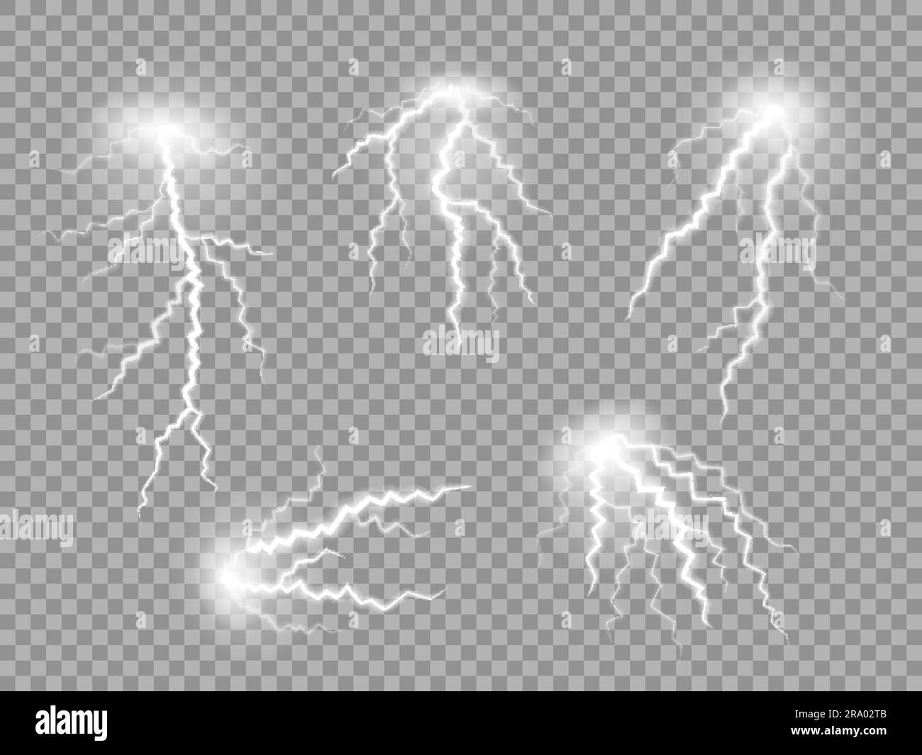 Lightning thunder storm realistic Black and White Stock Photos & Images ...
