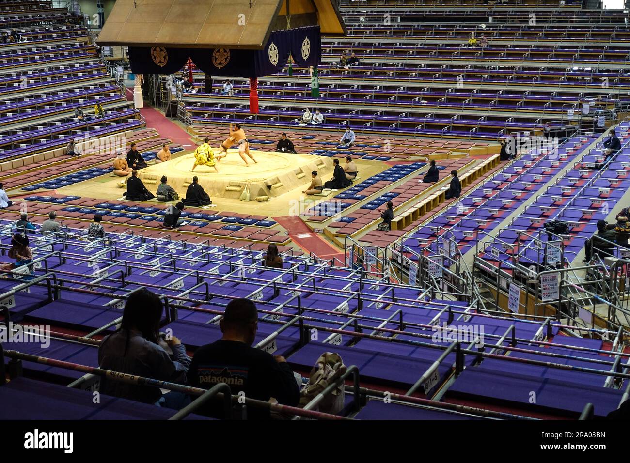 Last day at the Kyushu basho (sumo tournament) in Fukuoka, Japan, on 27 ...