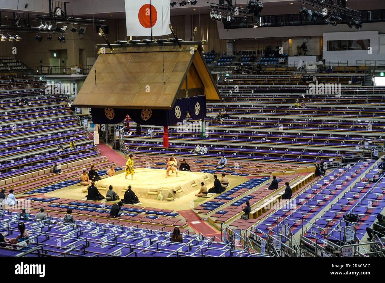 Last day at the Kyushu basho (sumo tournament) in Fukuoka, Japan, on 27 ...