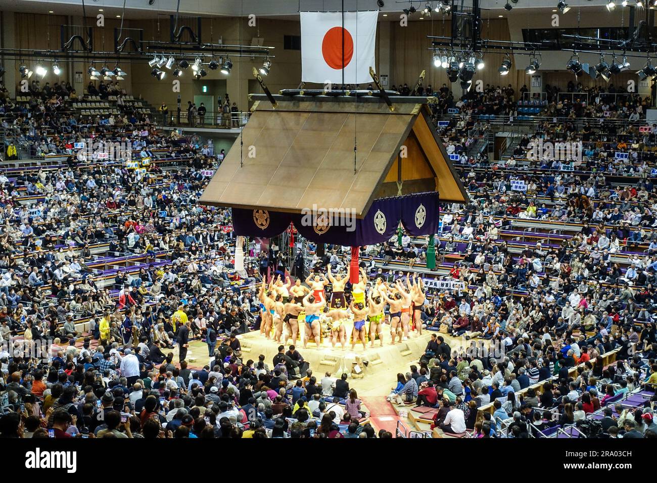 Last day at the Kyushu basho (sumo tournament) in Fukuoka, Japan, on 27 ...