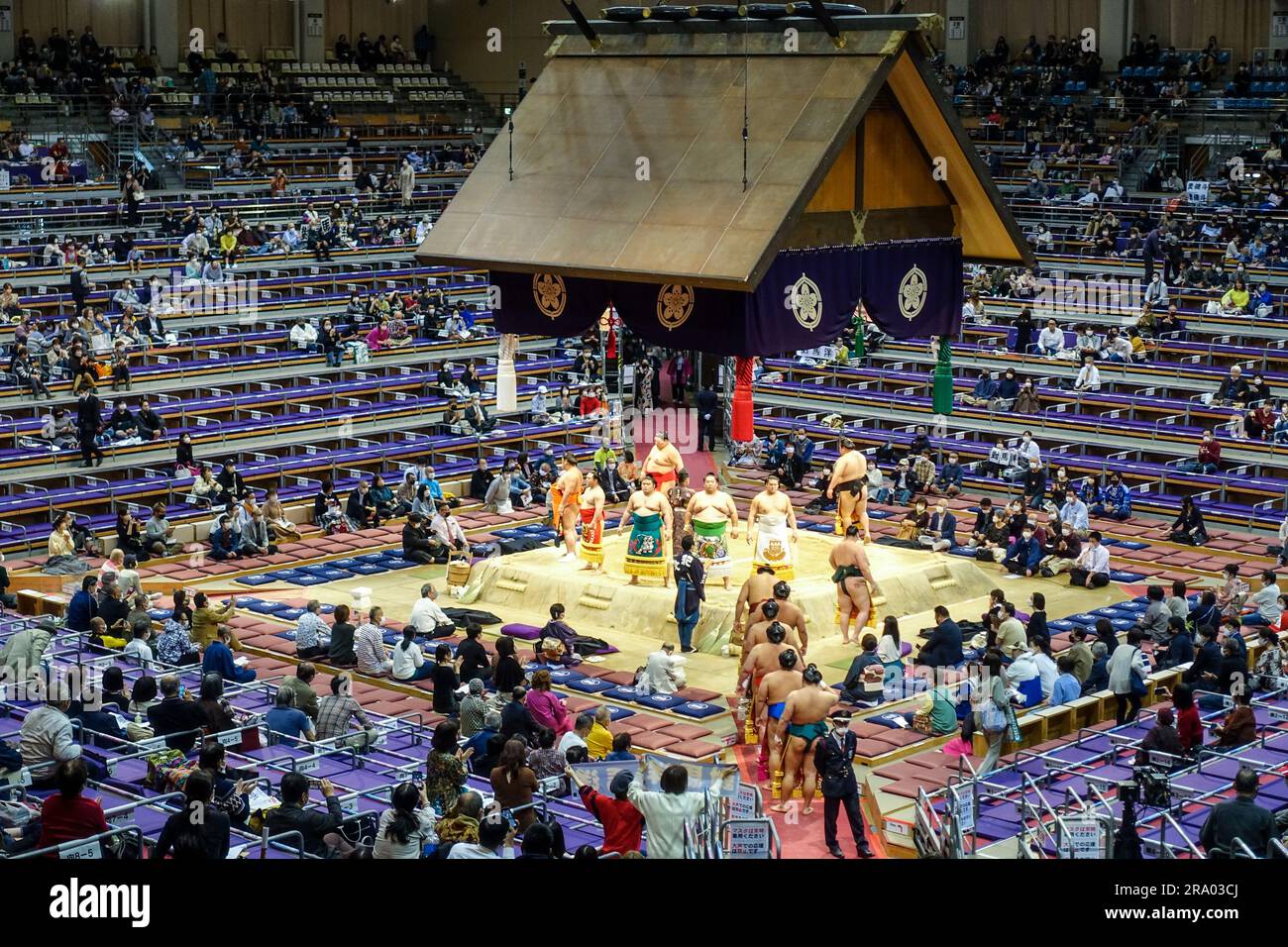 Last day at the Kyushu basho (sumo tournament) in Fukuoka, Japan, on 27 ...