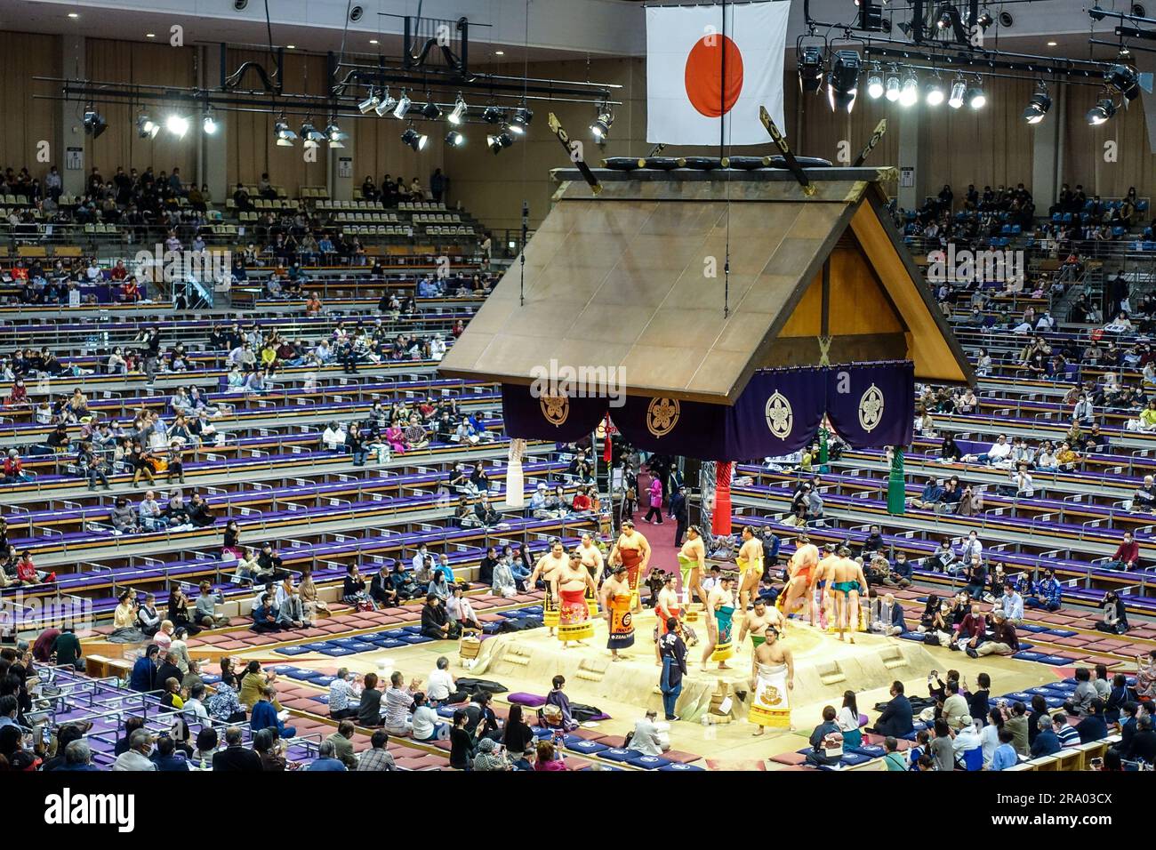 Last day at the Kyushu basho (sumo tournament) in Fukuoka, Japan, on 27 ...