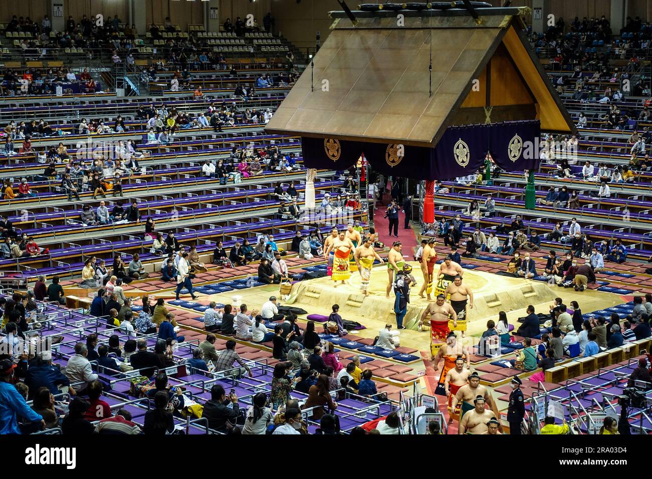 Last day at the Kyushu basho (sumo tournament) in Fukuoka, Japan, on 27 ...