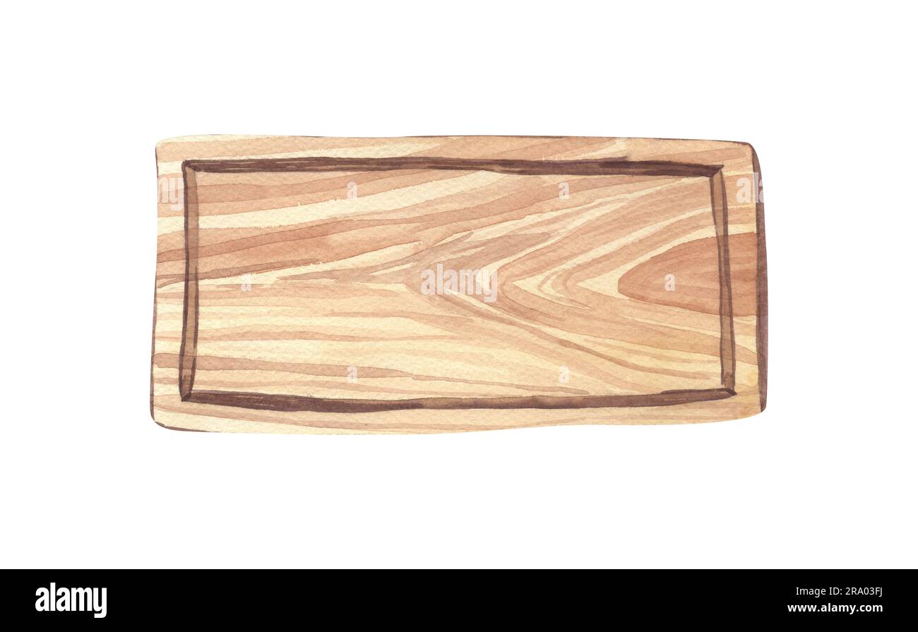 Watercolor wood plank board. Textured hand-drawn illustration isolated ...