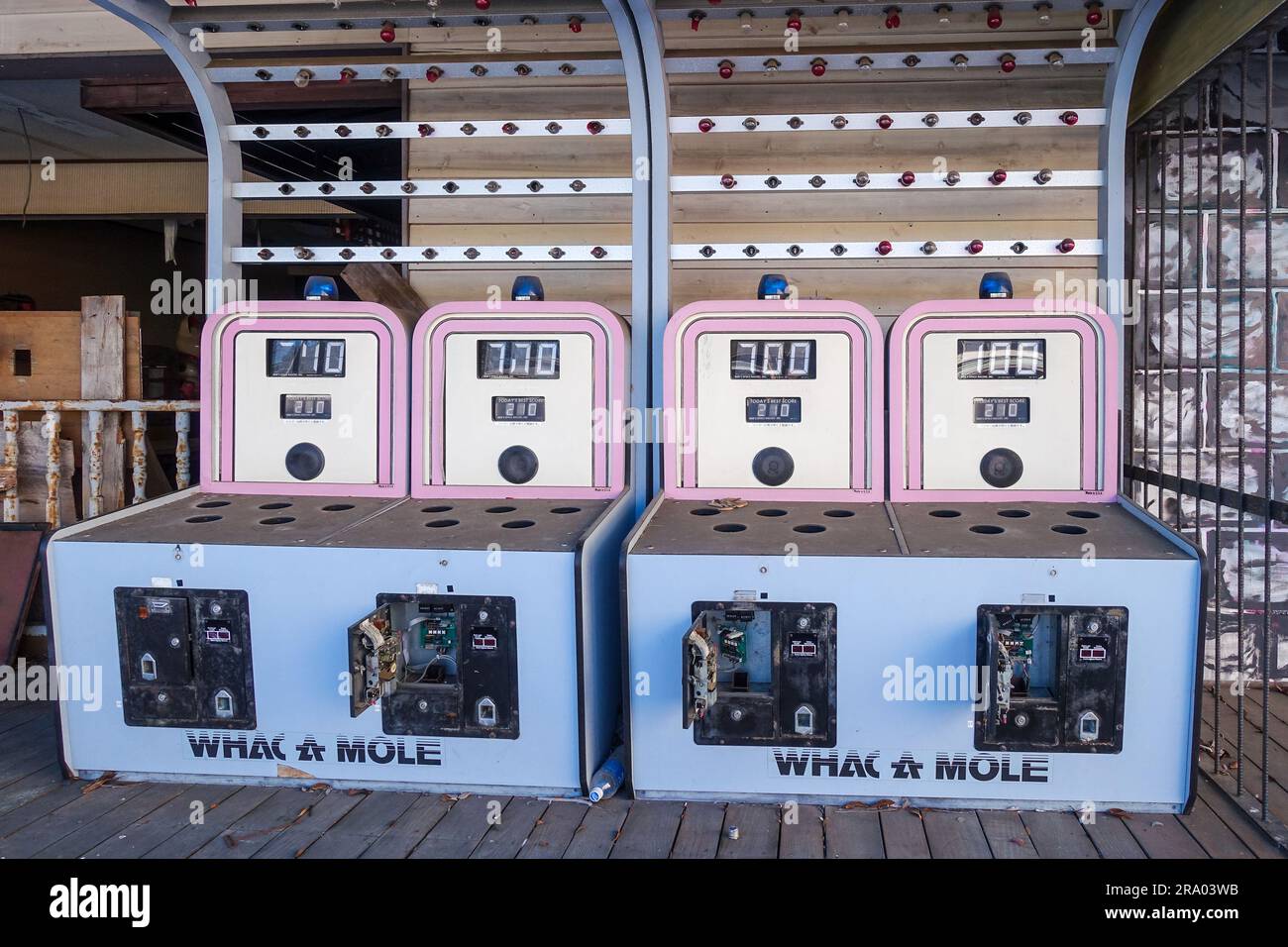 Whack a mole abandoned arcade games in Japan Stock Photo - Alamy