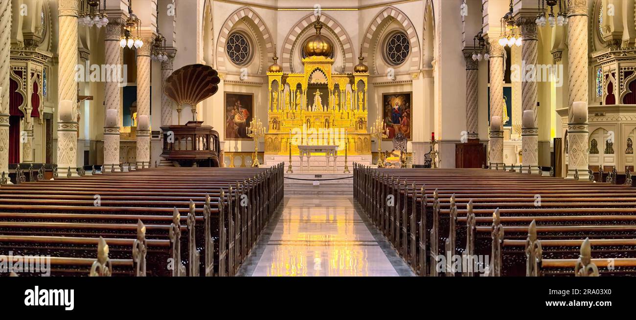 This is a panoramic view of the interior of the Immaculate Conception ...