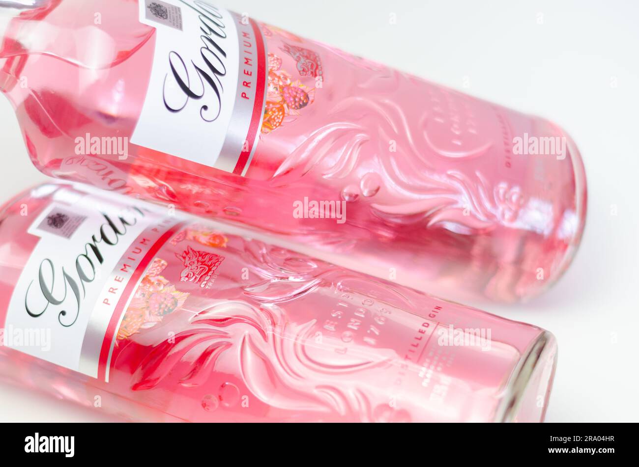LONDON, UK - 21 JUNE 2023 Gordon's Pink is a combination of Gordon's ...
