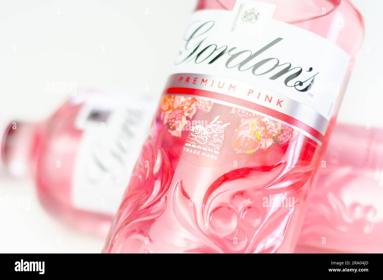 LONDON, UK - 21 JUNE 2023 Gordon's Pink is a combination of Gordon's ...