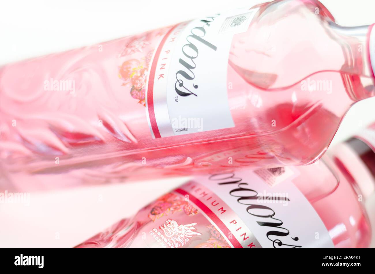 LONDON, UK - 21 JUNE 2023 Gordon's Pink is a combination of Gordon's ...