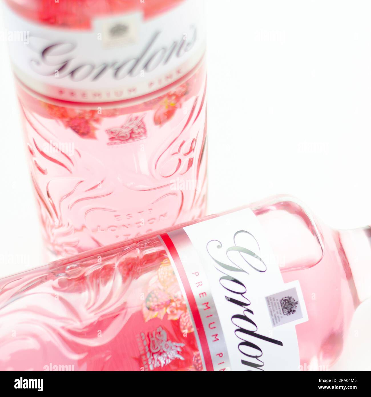 LONDON, UK - 21 JUNE 2023 Gordon's Pink is a combination of Gordon's ...