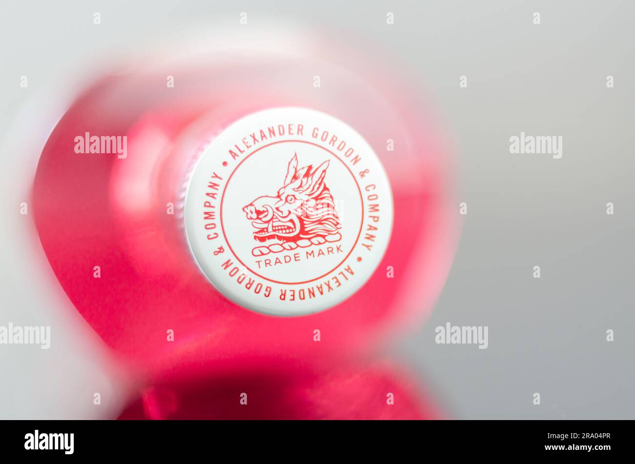 LONDON, UK - 21 JUNE 2023 Gordon's Pink is a combination of Gordon's ...