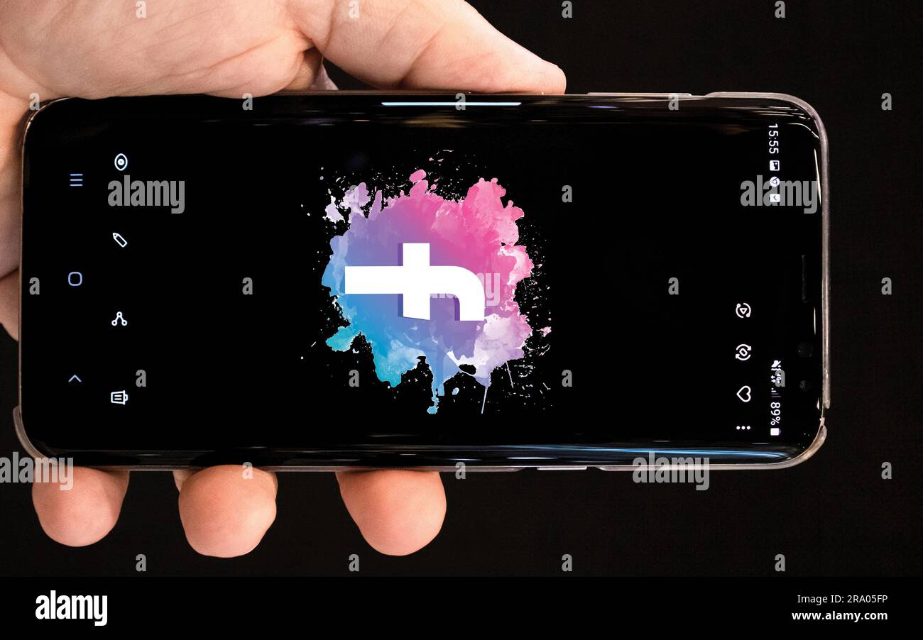 In this photo illustration, Facebook logo is displayed on the screen ...