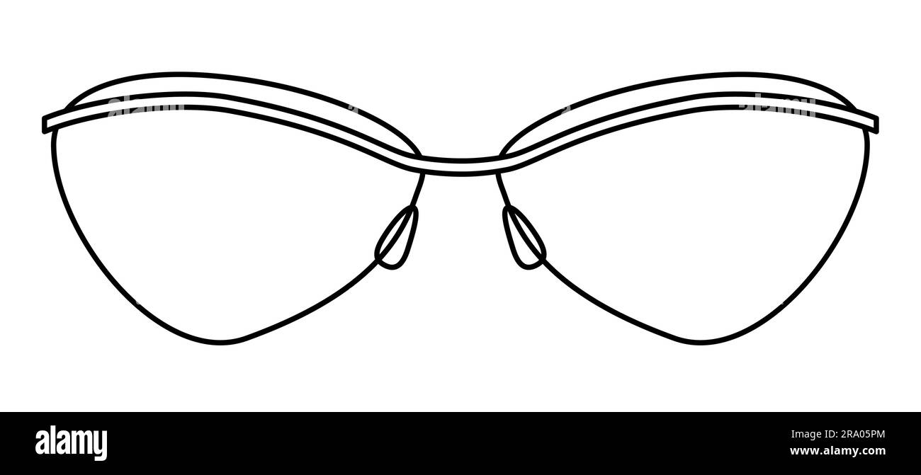 Almond frame glasses fashion accessory illustration. Sunglass front ...