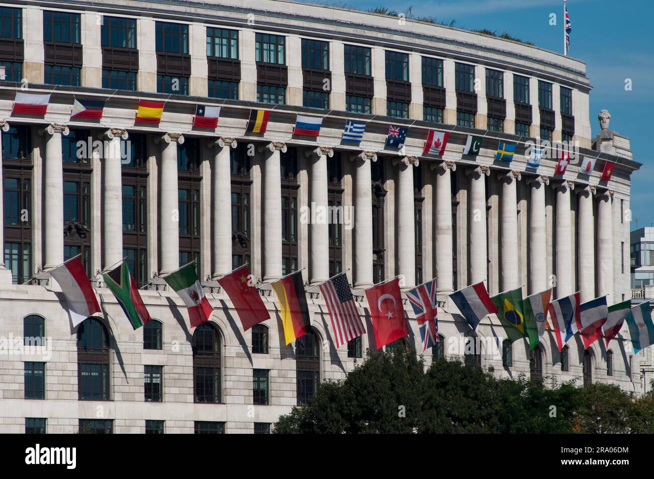 Unilever Headquarters flying flags of the world Stock Photo - Alamy