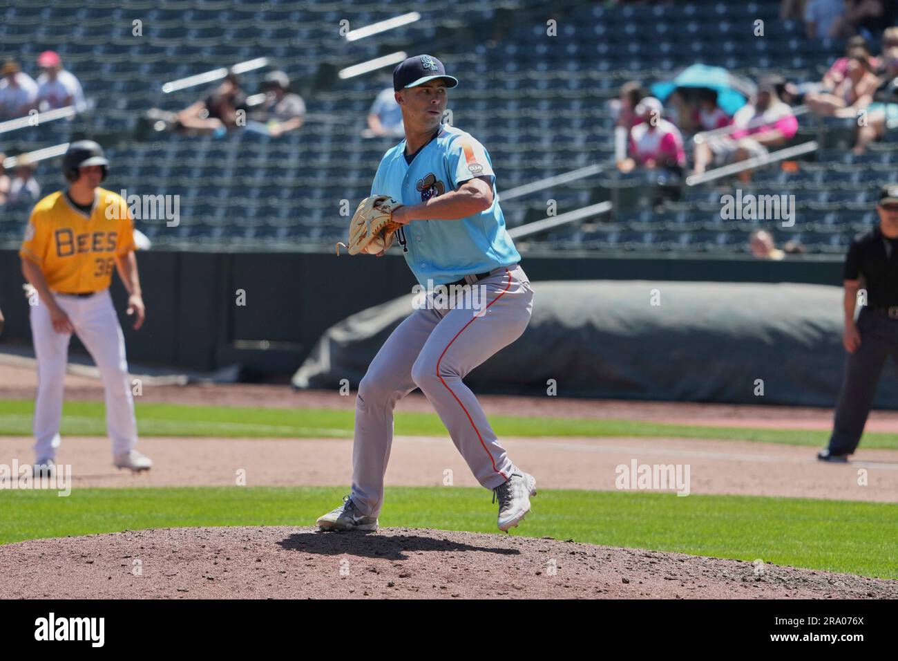 Salt Lake UT, USA. 25th June, 2023. Sugar Land pitcher Jimmy Endersby ...