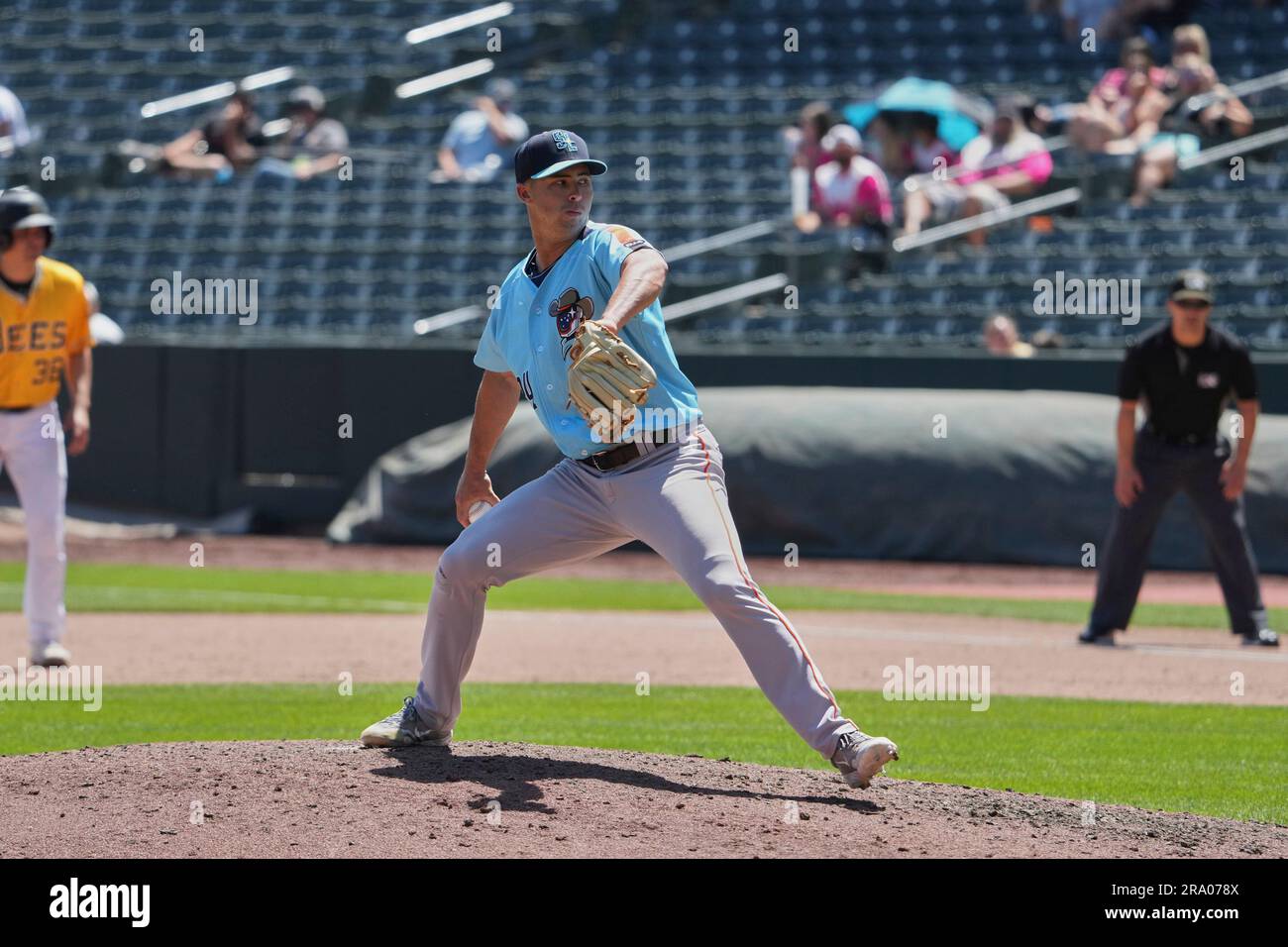 Salt Lake UT, USA. 25th June, 2023. Sugar Land pitcher Jimmy Endersby ...
